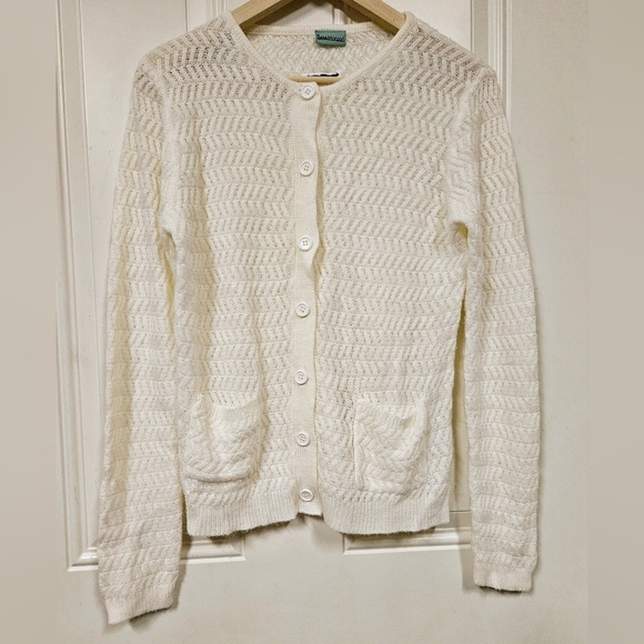 Sara Morgan | Sweaters | Sara Morgan White Crochet Knit Coastal Grandma ...